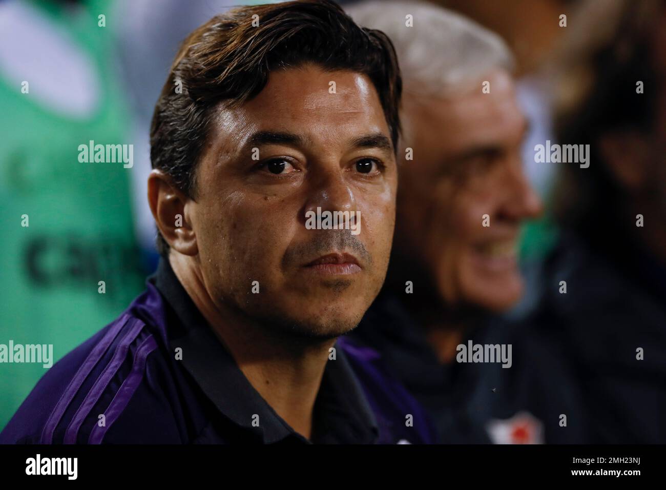 FILE - In this June 28, 2019 file photo, River Plate coach Marcelo ...