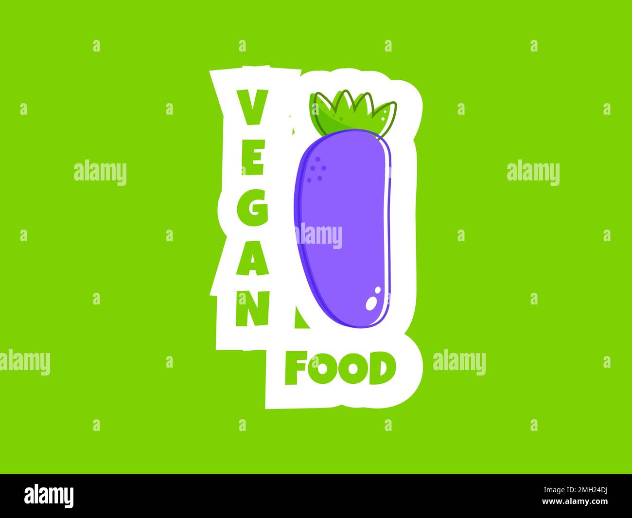 Sticker Flat vegan eggplant. Healthy vegan food. Healthy diet ...