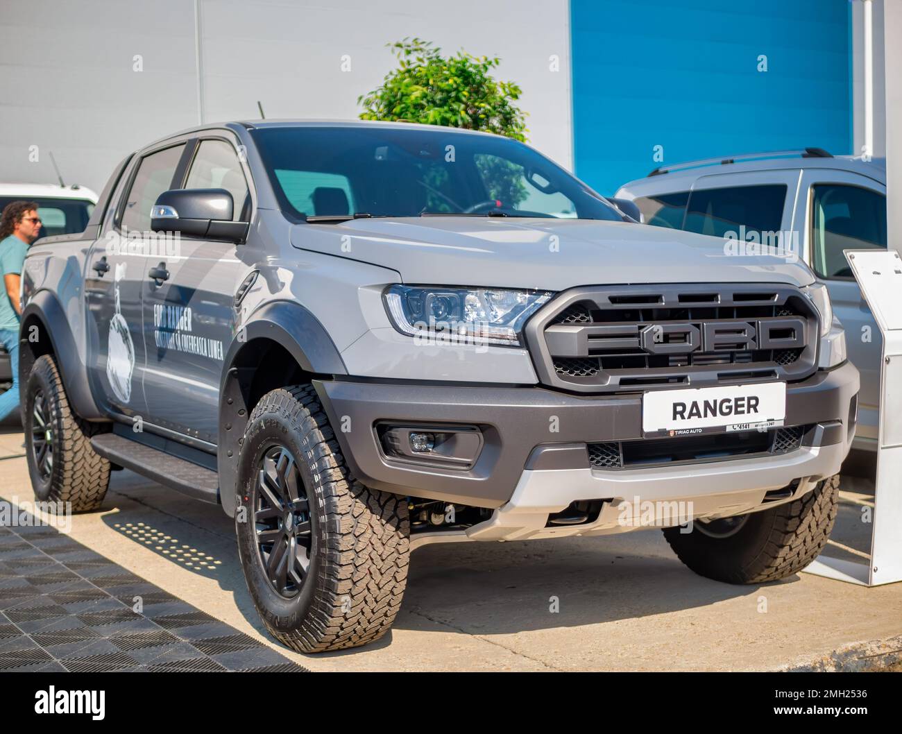 Bucharest, Romania - 10.07.2022:Front view with the new Ford Ranger ...