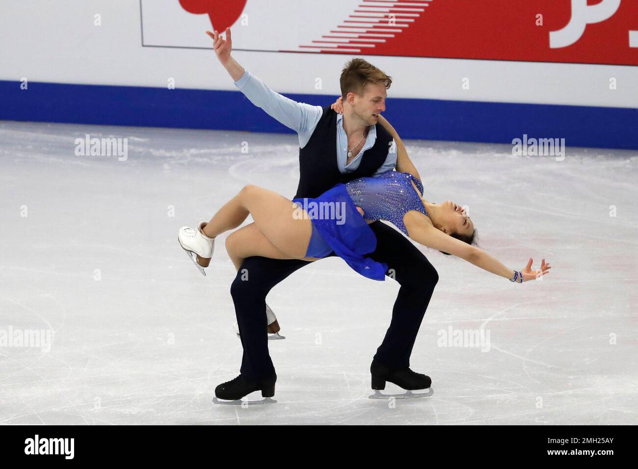 South Korea's Min Yura and Daniel Eaton perform during the Ice Dance ...