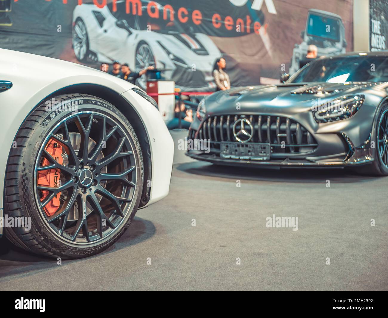 Bucharest, Romania - 10.07.2022: Two Mercedes-Benz AMG GT face to face ...