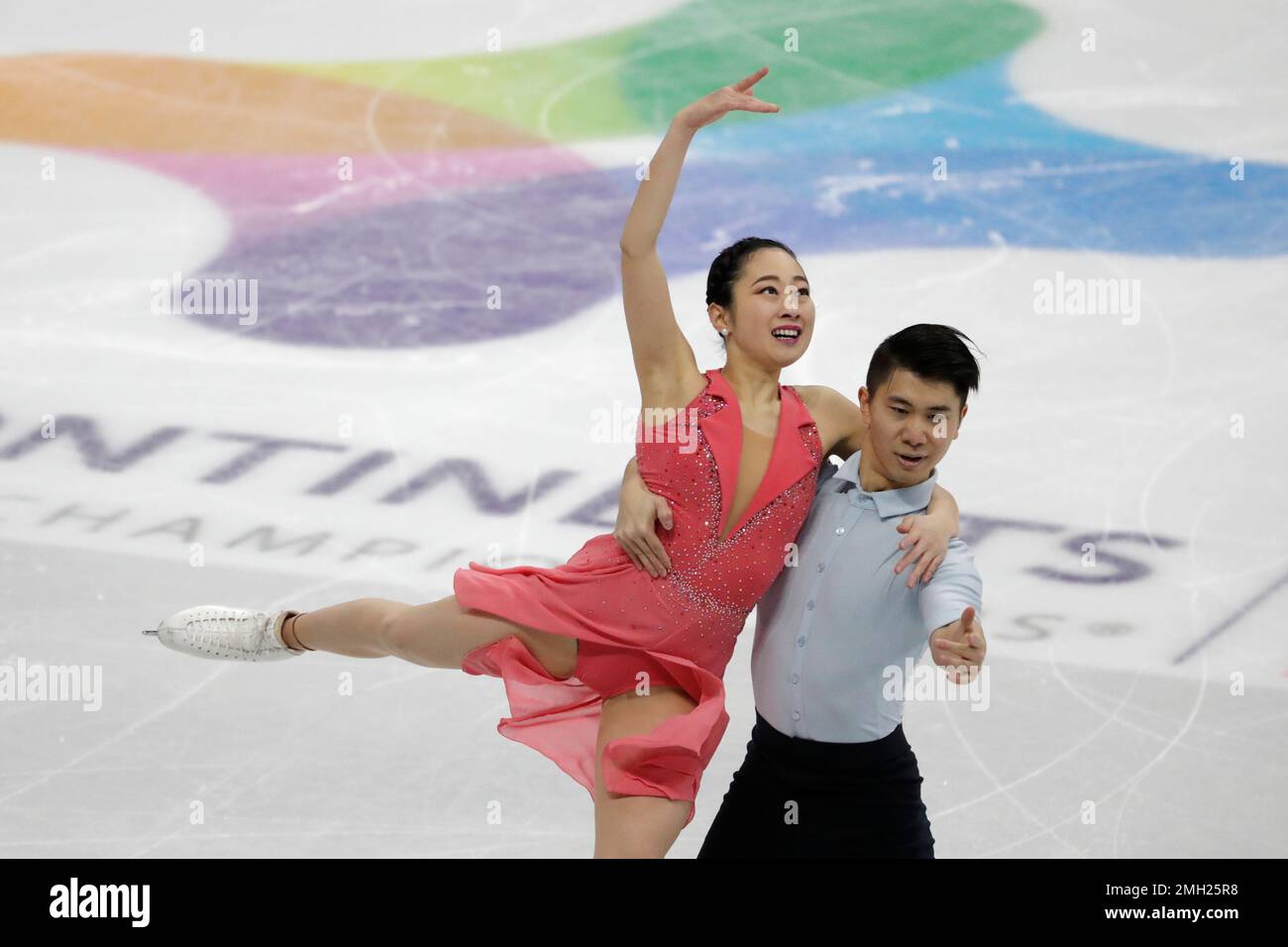 Japan's Rikako Fukase and Eichu Cho perform during the Ice Dance Rhythm ...
