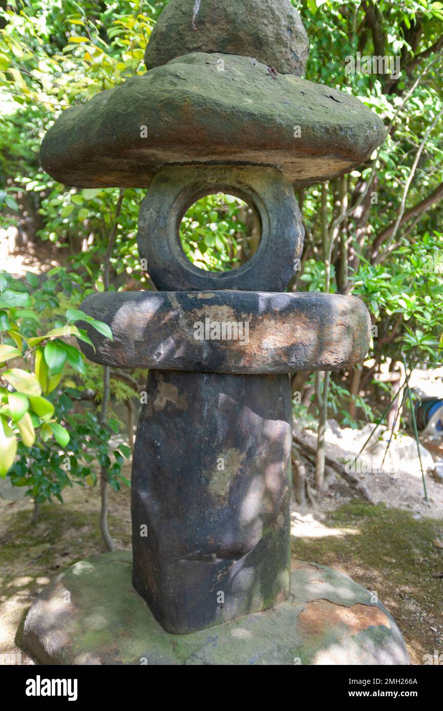 A stone lantern or toro at Taizo-in Temple, Kyoto, Japan Stock Photo ...