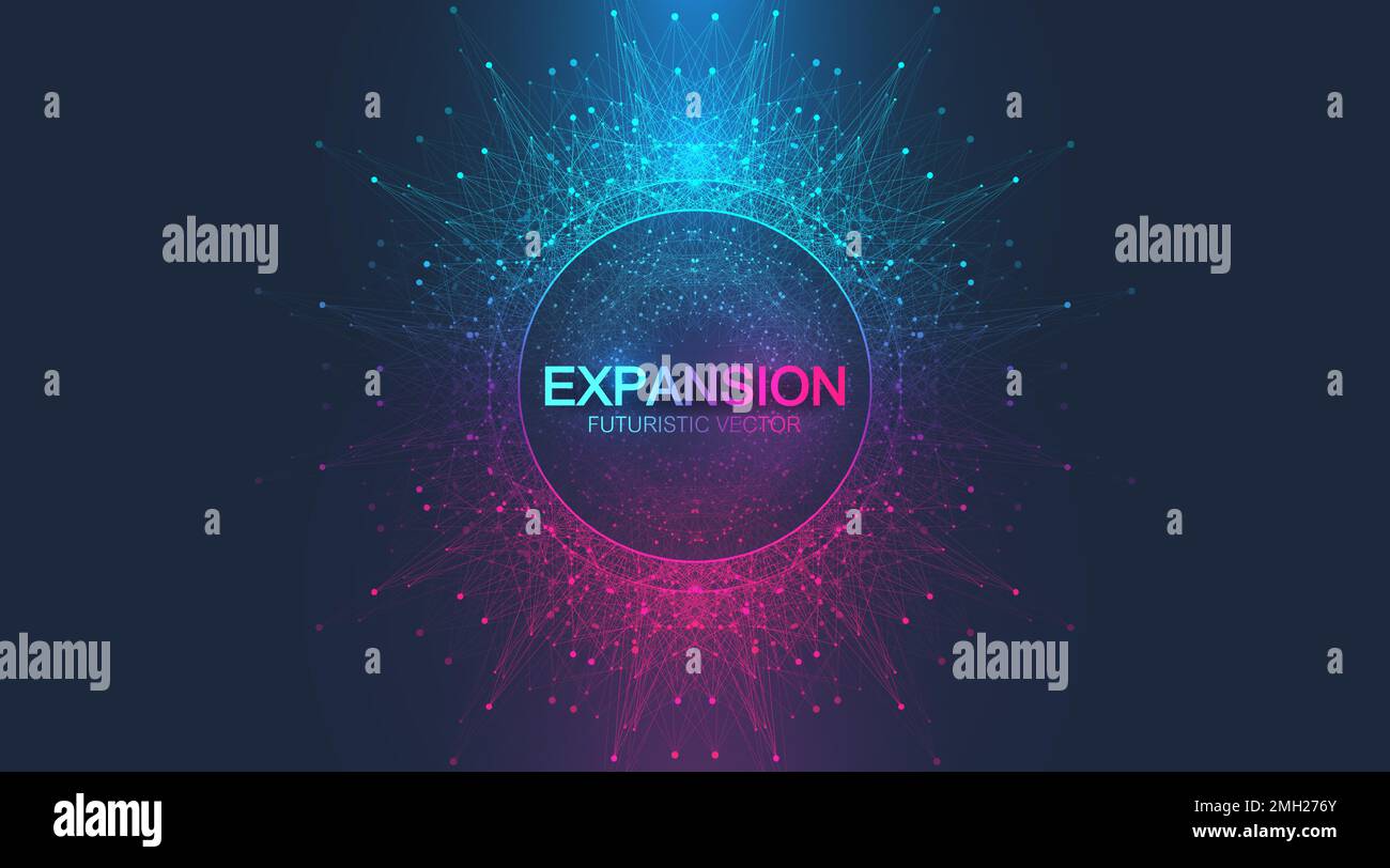 Expansion of life. Colorful explosion background with connected line ...
