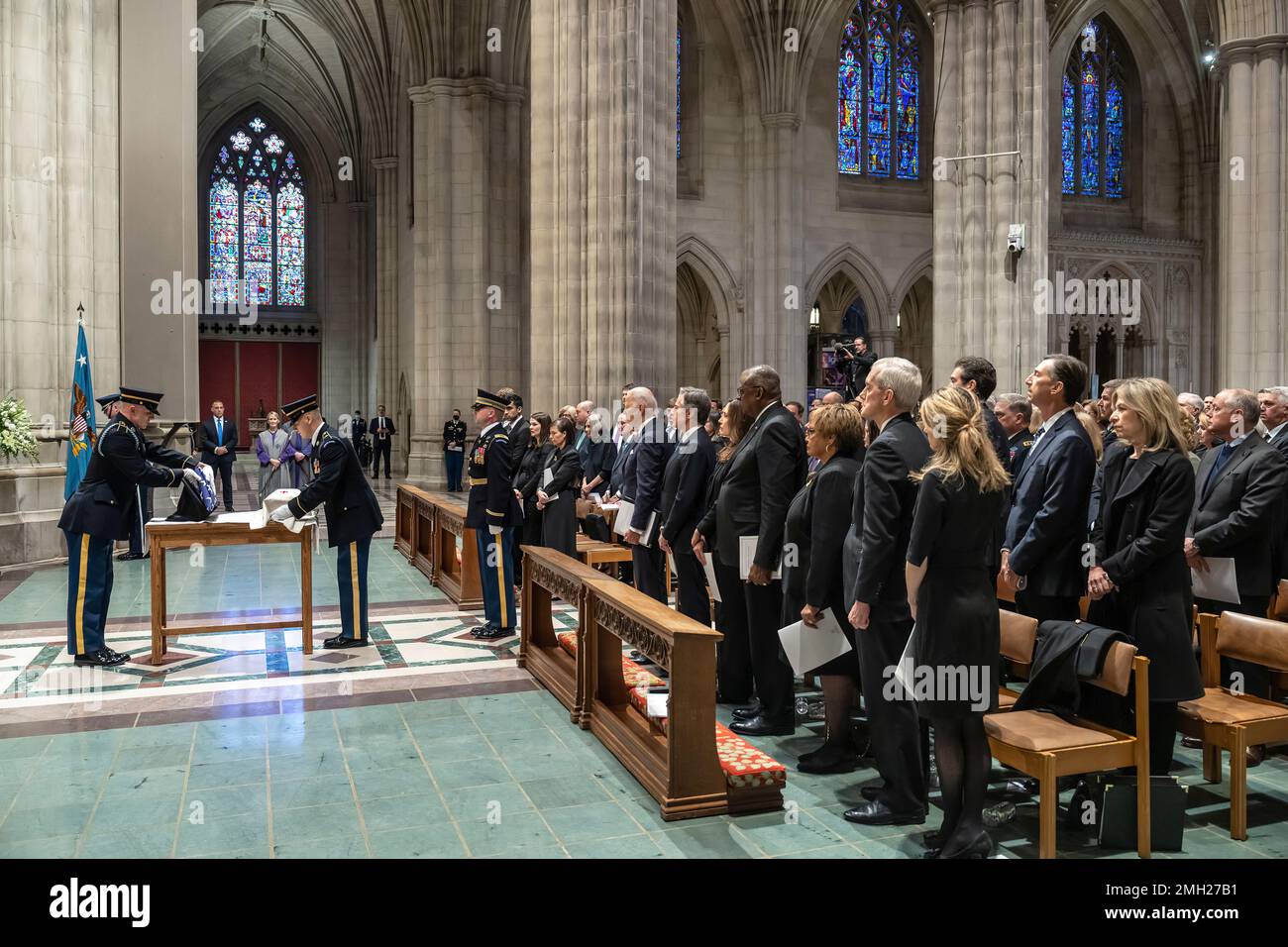 President Joe Biden attends the memorial service of former Secretary of ...