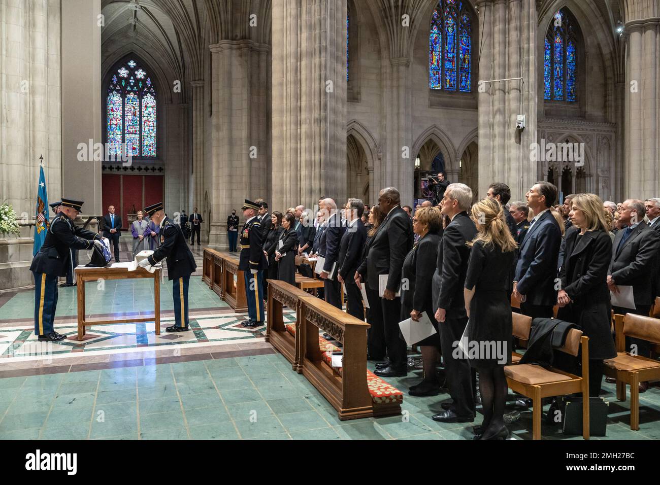 President Joe Biden attends the memorial service of former Secretary of ...