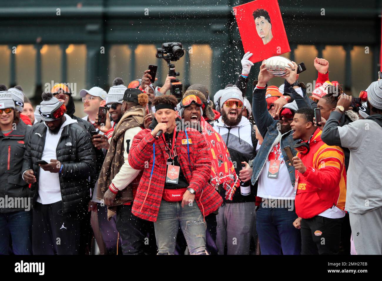 Kansas City Chiefs quarterback Patrick Mahomes speaks during a Super ...