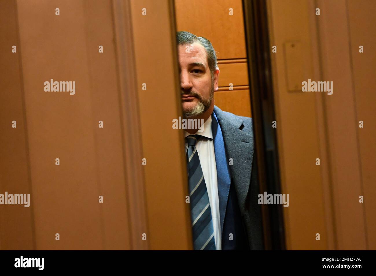 Sen. Ted Cruz, R-Texas, gets in to an elevator on Capitol Hill in ...