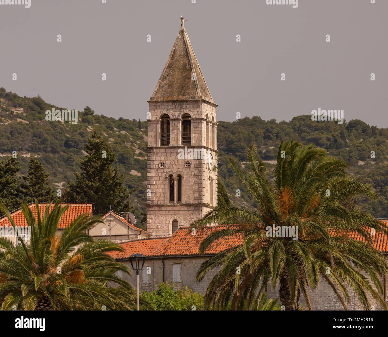 VIS, CROATIA, EUROPE - Tower, Franciscan Monastery, on the Prirovo ...