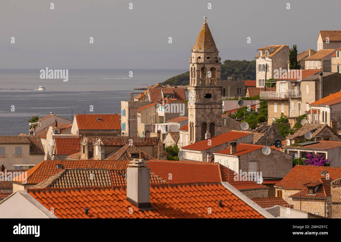KUT, VIS, CROATIA, EUROPE - Bell tower, Church of St. Cyprian and ...