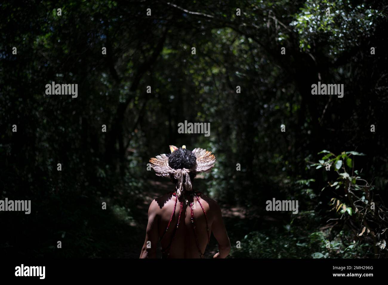 FILE - In this Jan. 29, 2019 file photo, Hayo, chief of the Pataxo Ha ...