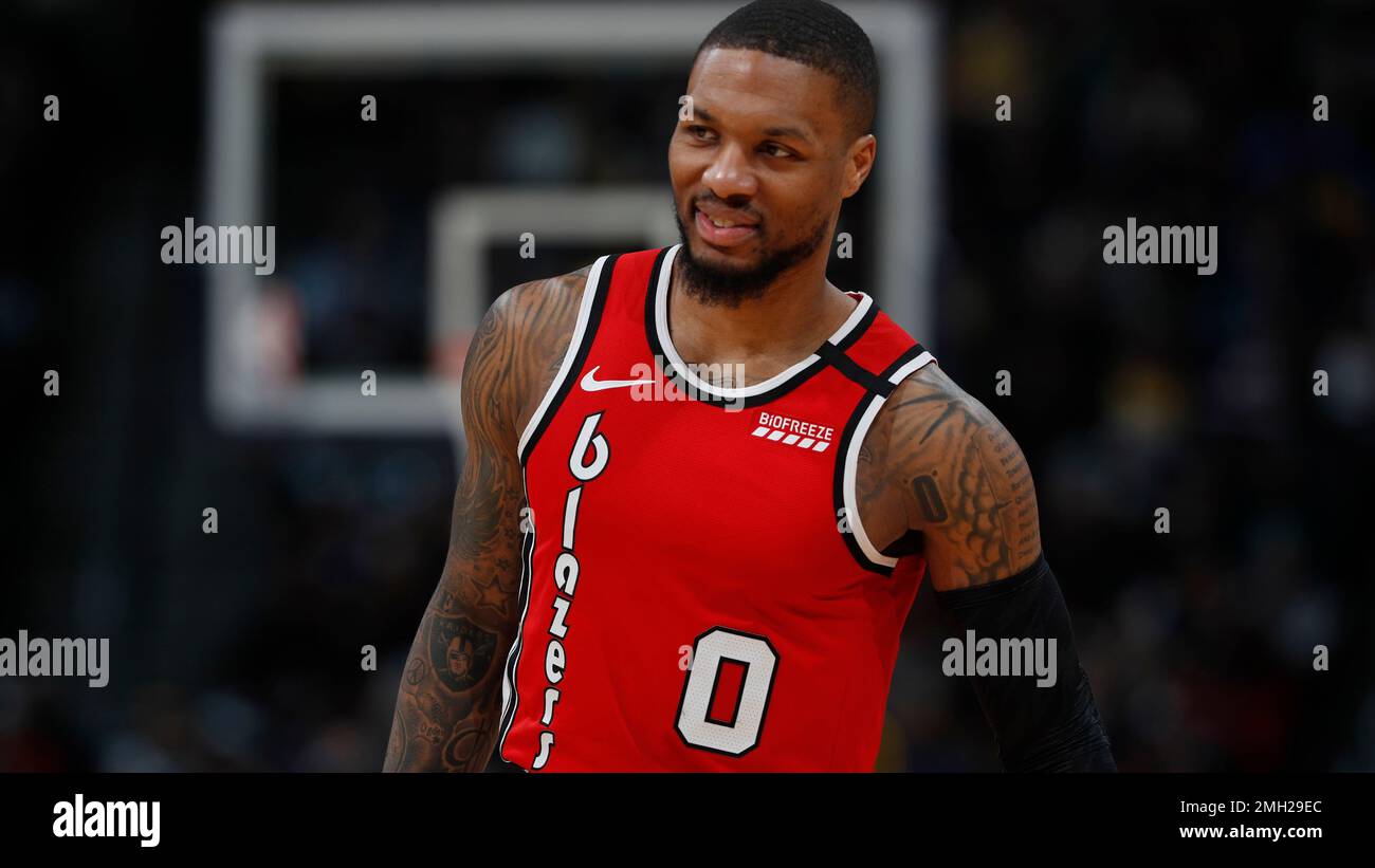 Portland Trail Blazers guard Damian Lillard (0) in the second half of ...