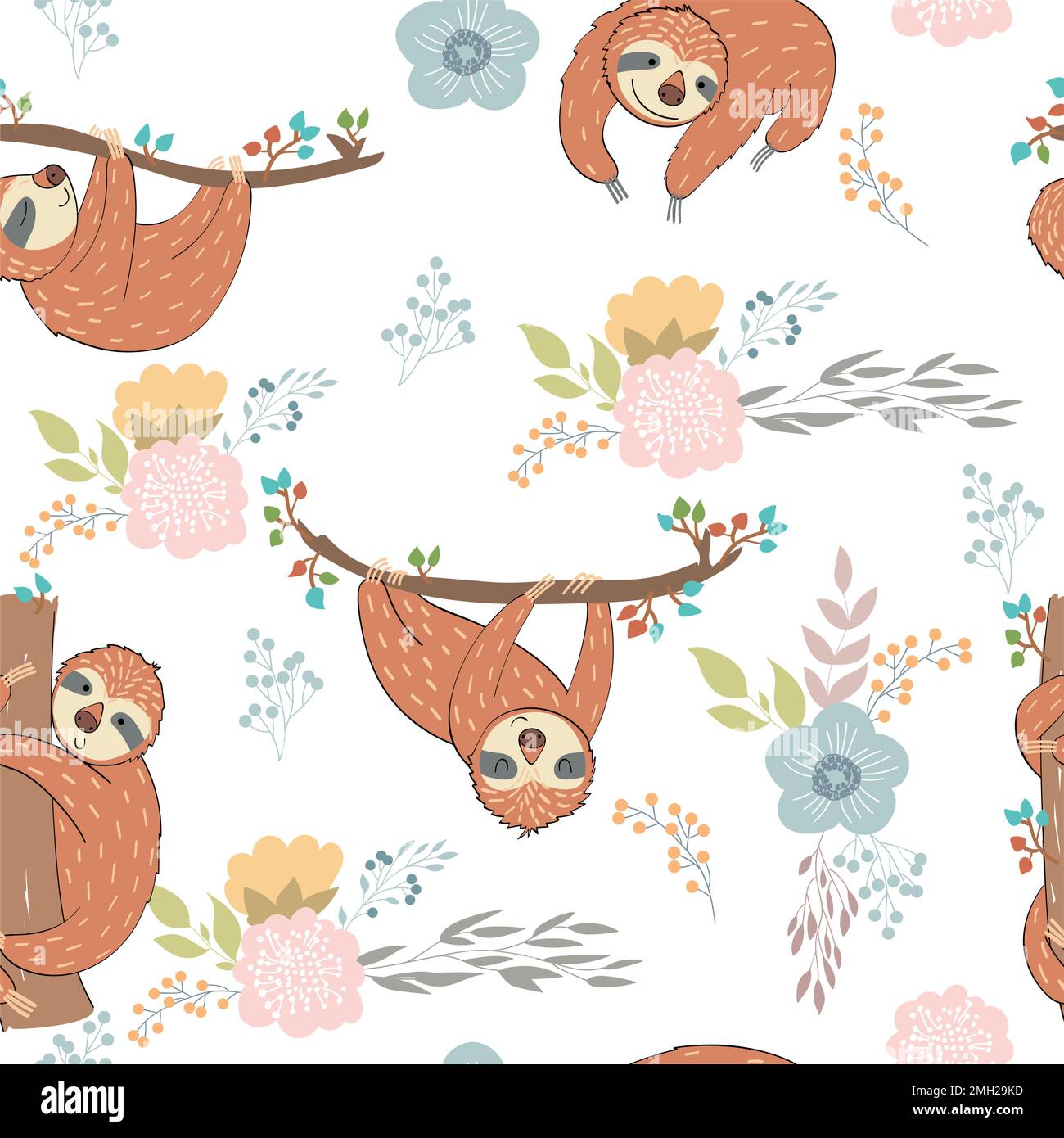 Vector funny sloths Stock Vector Image & Art - Alamy