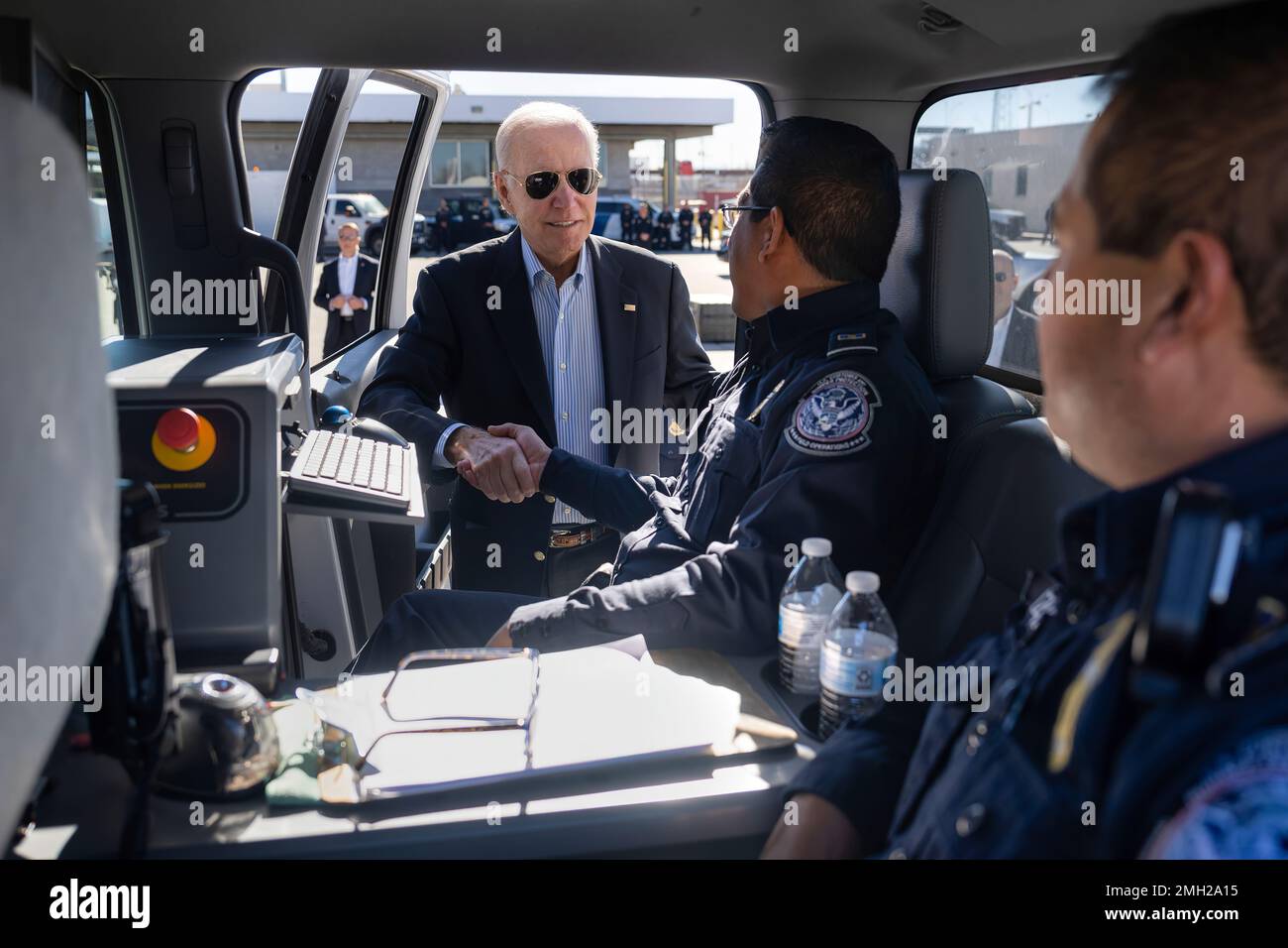 President Joe Biden greets Customs and Border Protection agents, Sunday ...