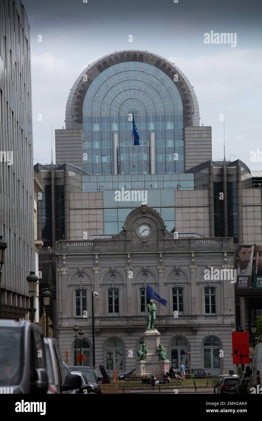 Luxembourg Place in the European Quarter. Brussels. Belgium Stock Photo ...