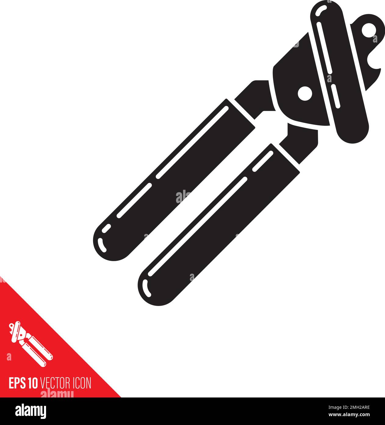 Tin can opener vector glyph icon. Kitchen utensil symbol Stock Vector ...