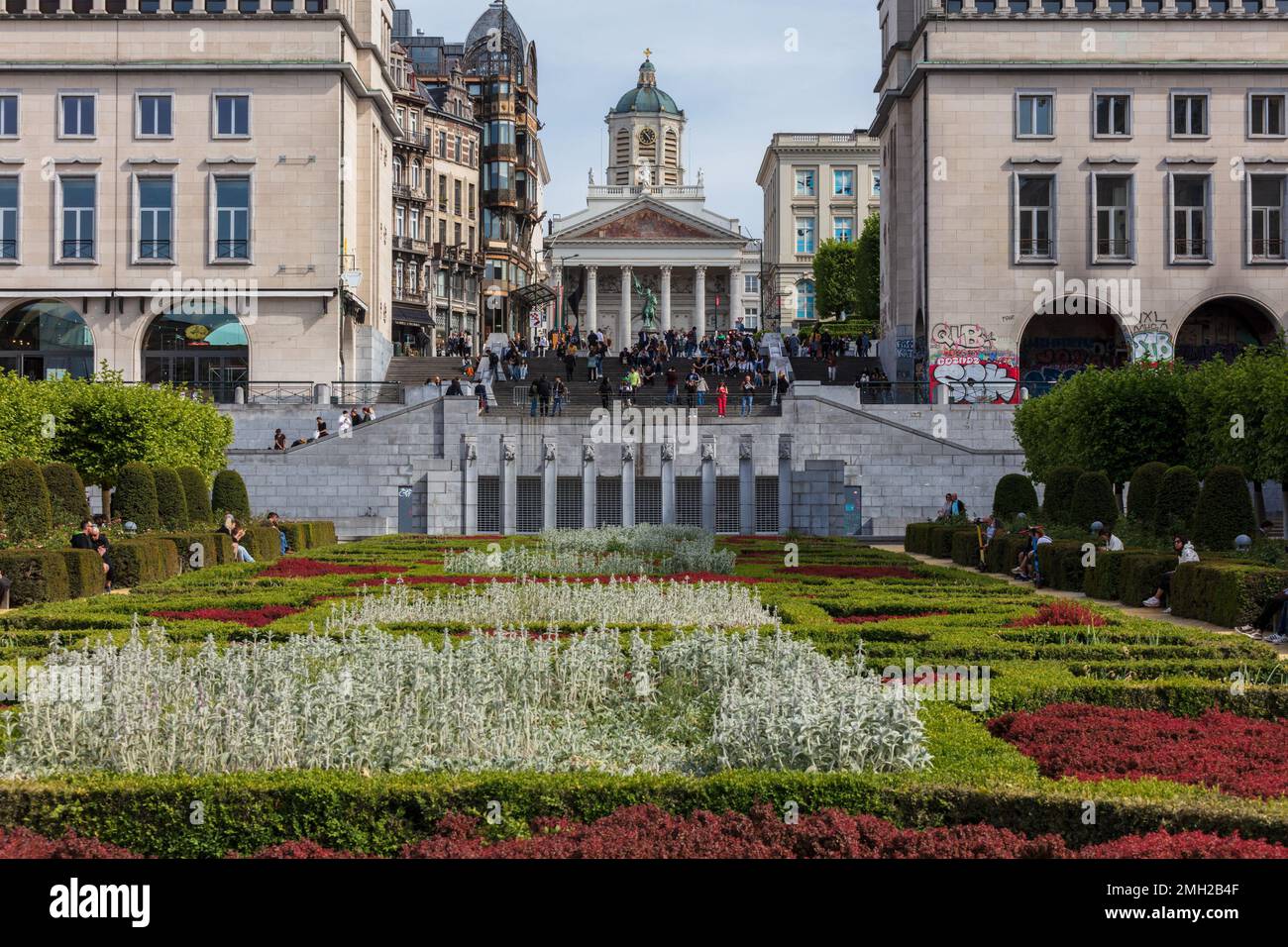 Mont des Arts Garden. Brussels. Belgium Stock Photo - Alamy