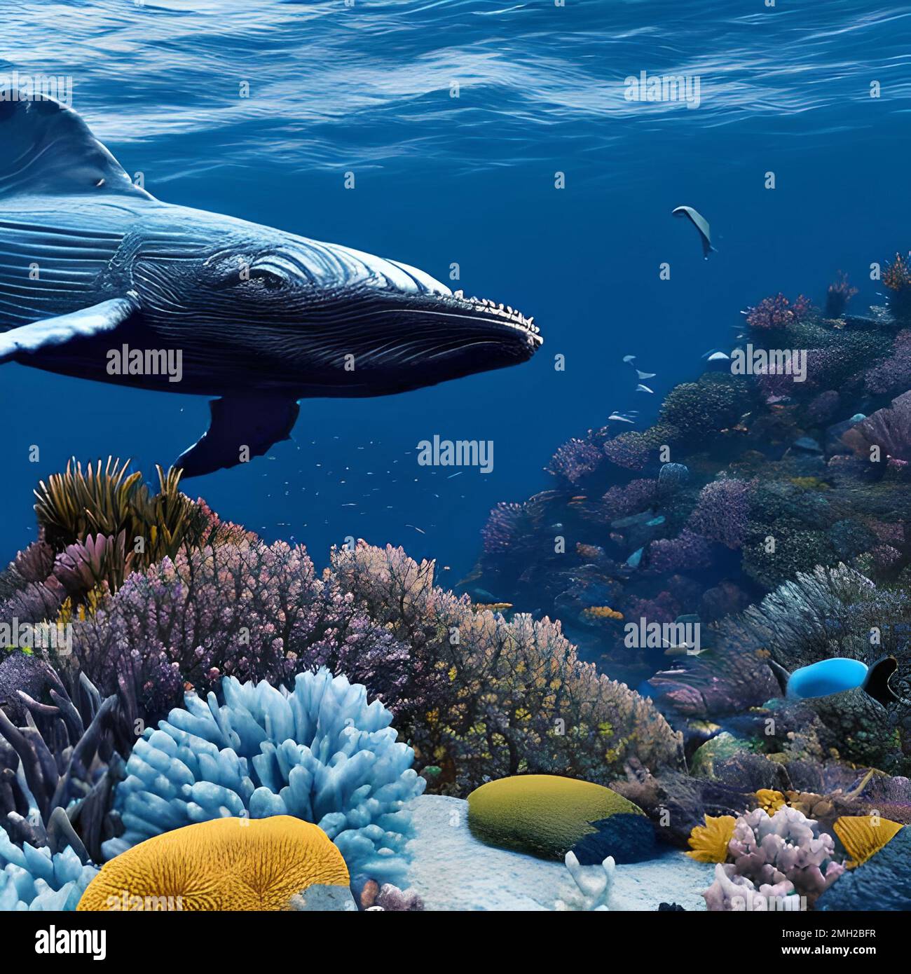 Whale in the deep oceans Stock Photo - Alamy