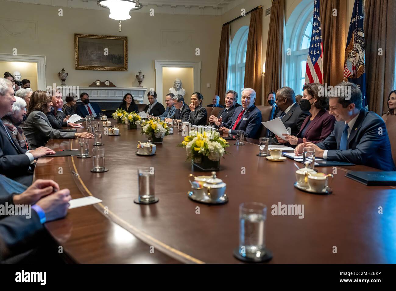 President Joe Biden and Vice President Kamala Harris attend a cabinet ...