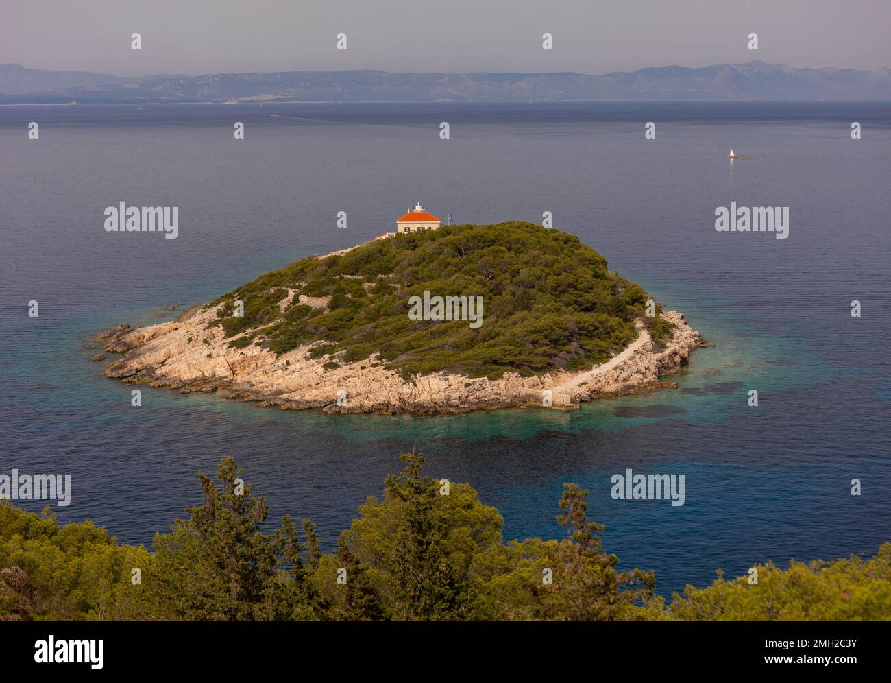 OTOCIC HOST, VIS, CROATIA, EUROPE - Host island near Vis harbour, as ...