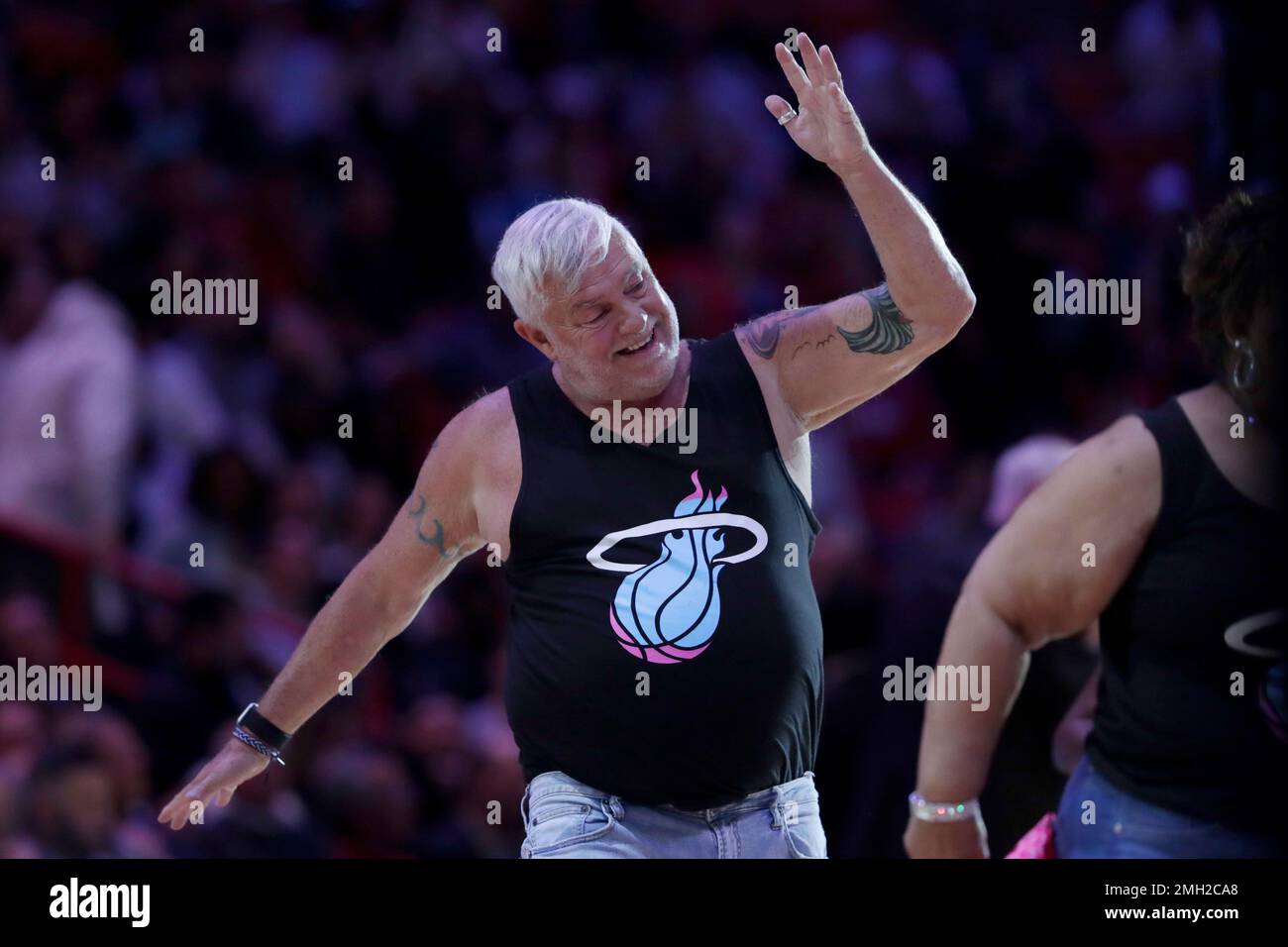 The Golden Oldies dancers perform during the second half of an NBA ...