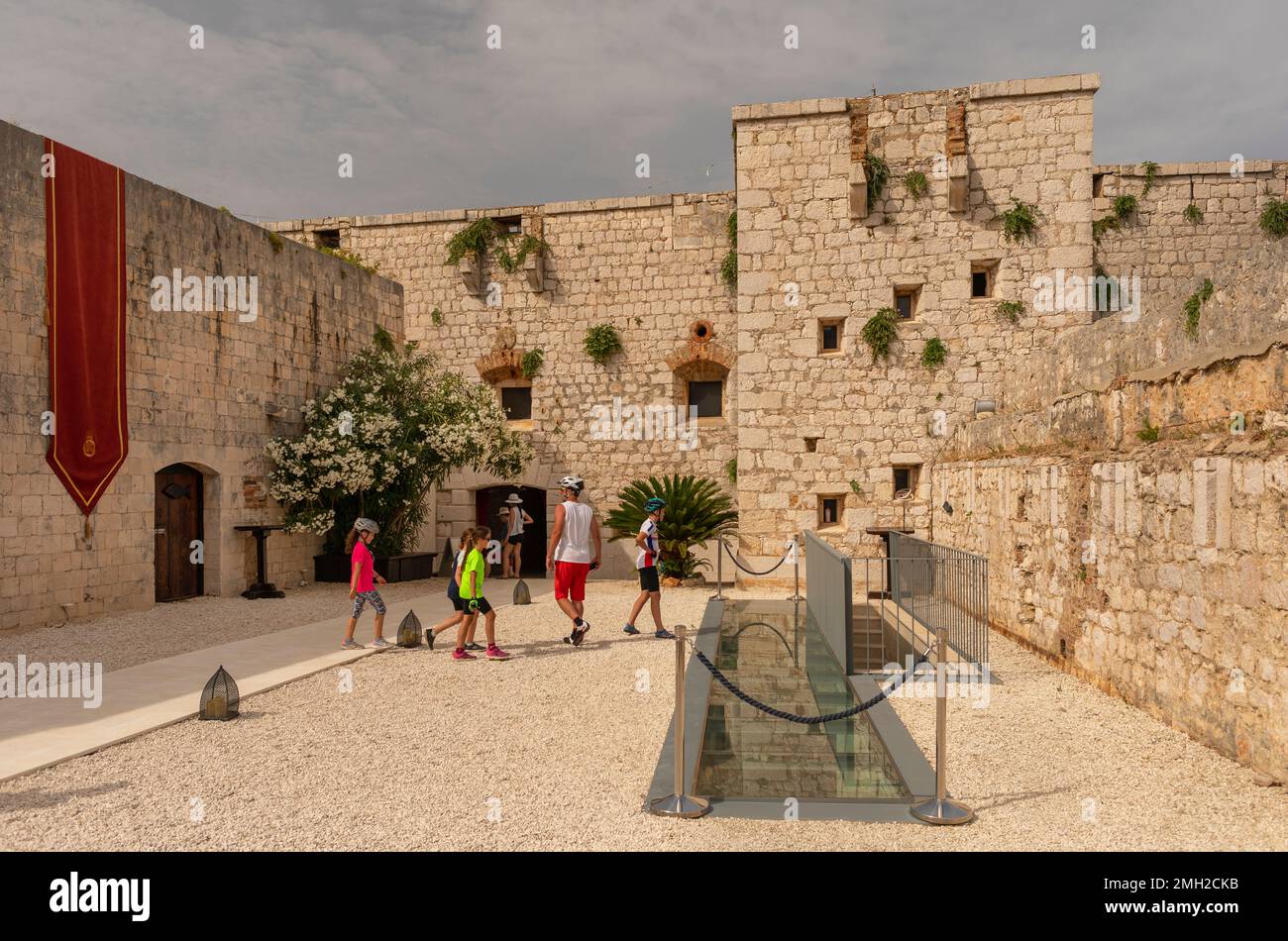 FORT GEORGE, VIS, CROATIA, EUROPE - Tourists visit Fort George, a ...