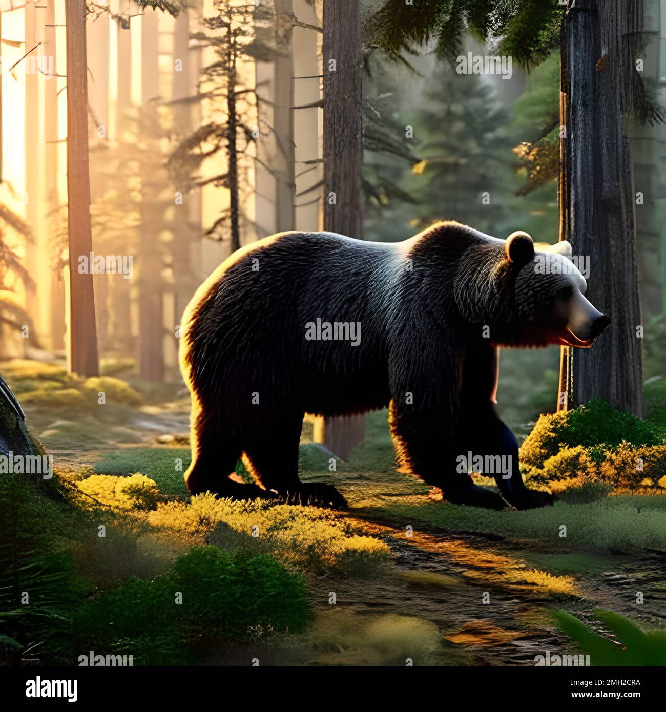 Forest and Bear Stock Photo - Alamy