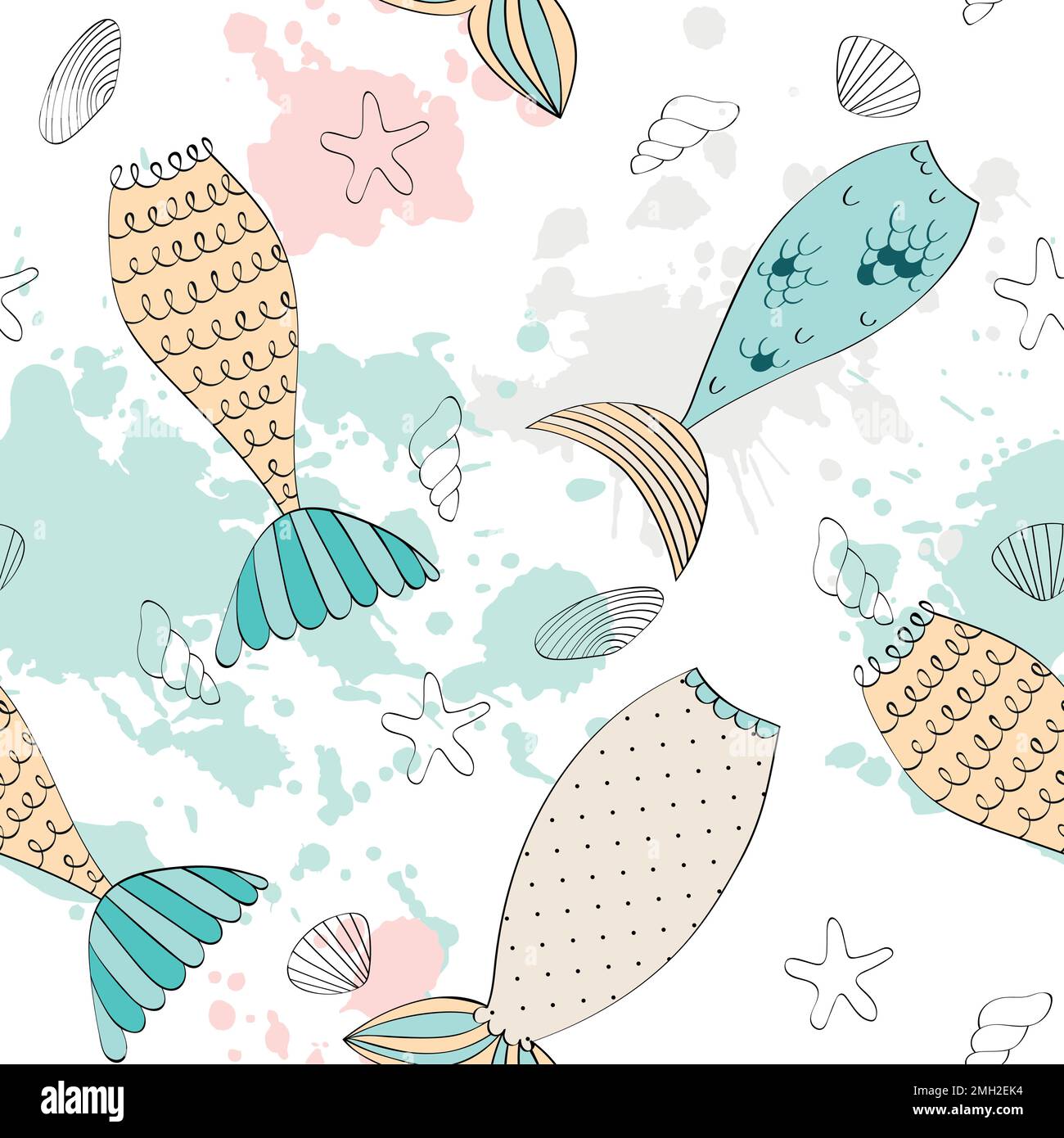 Vector cute mermaid Stock Vector Image & Art - Alamy