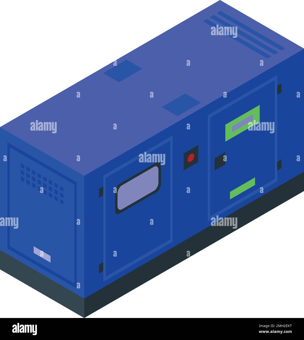 Blue generator icon isometric vector. Power energy. Industrial engine ...