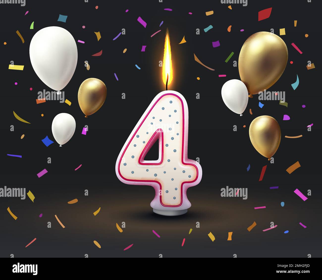 Candle number four in Stock Vector Images - Alamy