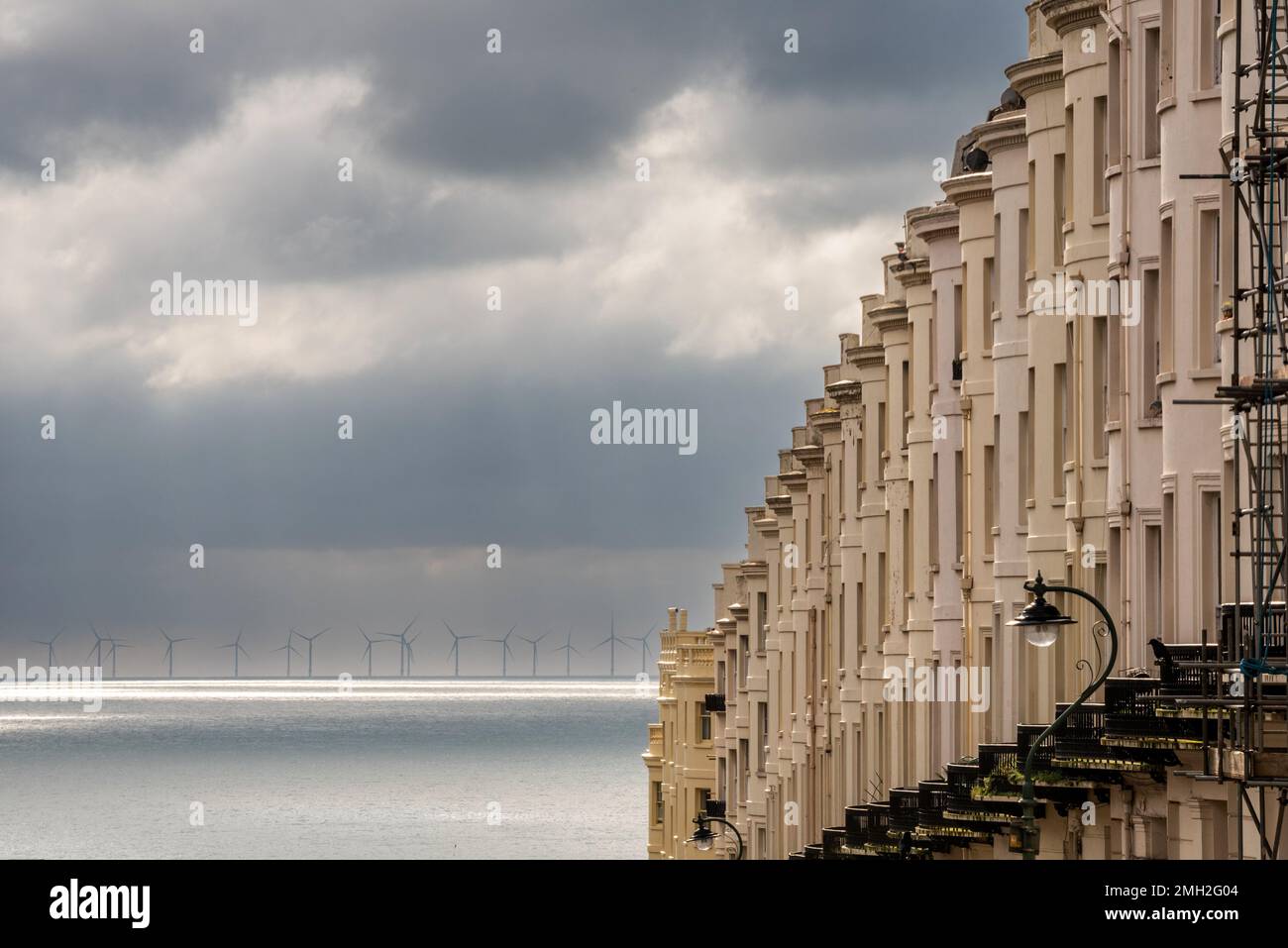 Brighton, UK. 26th Jan, 2023. The Rampion Wind Farm, seen from the ...