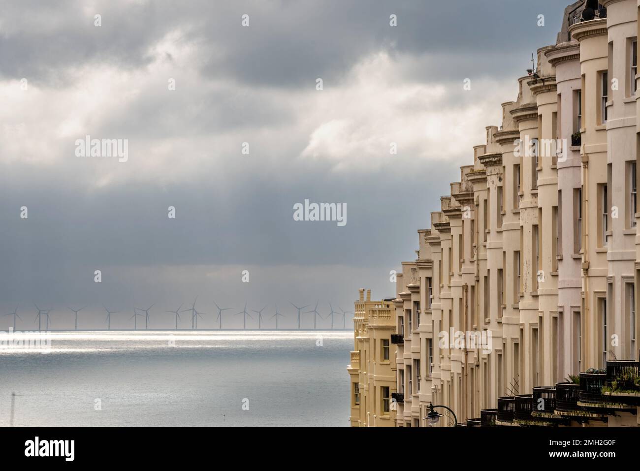 Brighton, UK. 26th Jan, 2023. The Rampion Wind Farm, seen from the ...