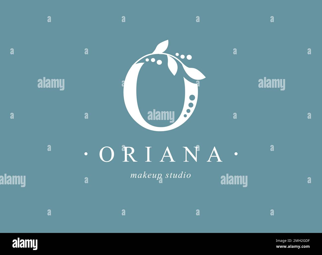 Logo, capital letter O. Monogram of Botanical Minimalistic with natural ...