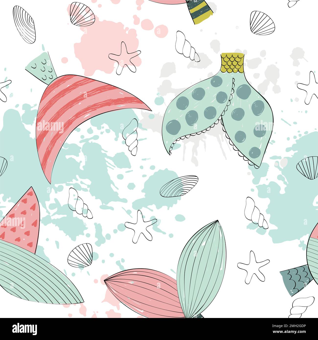 Vector cute mermaid Stock Vector Image & Art - Alamy