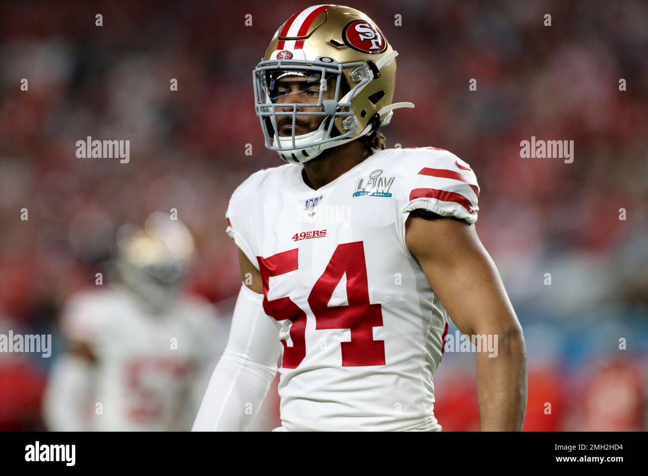 San Francisco 49ers middle linebacker Fred Warner (54) is seen against ...