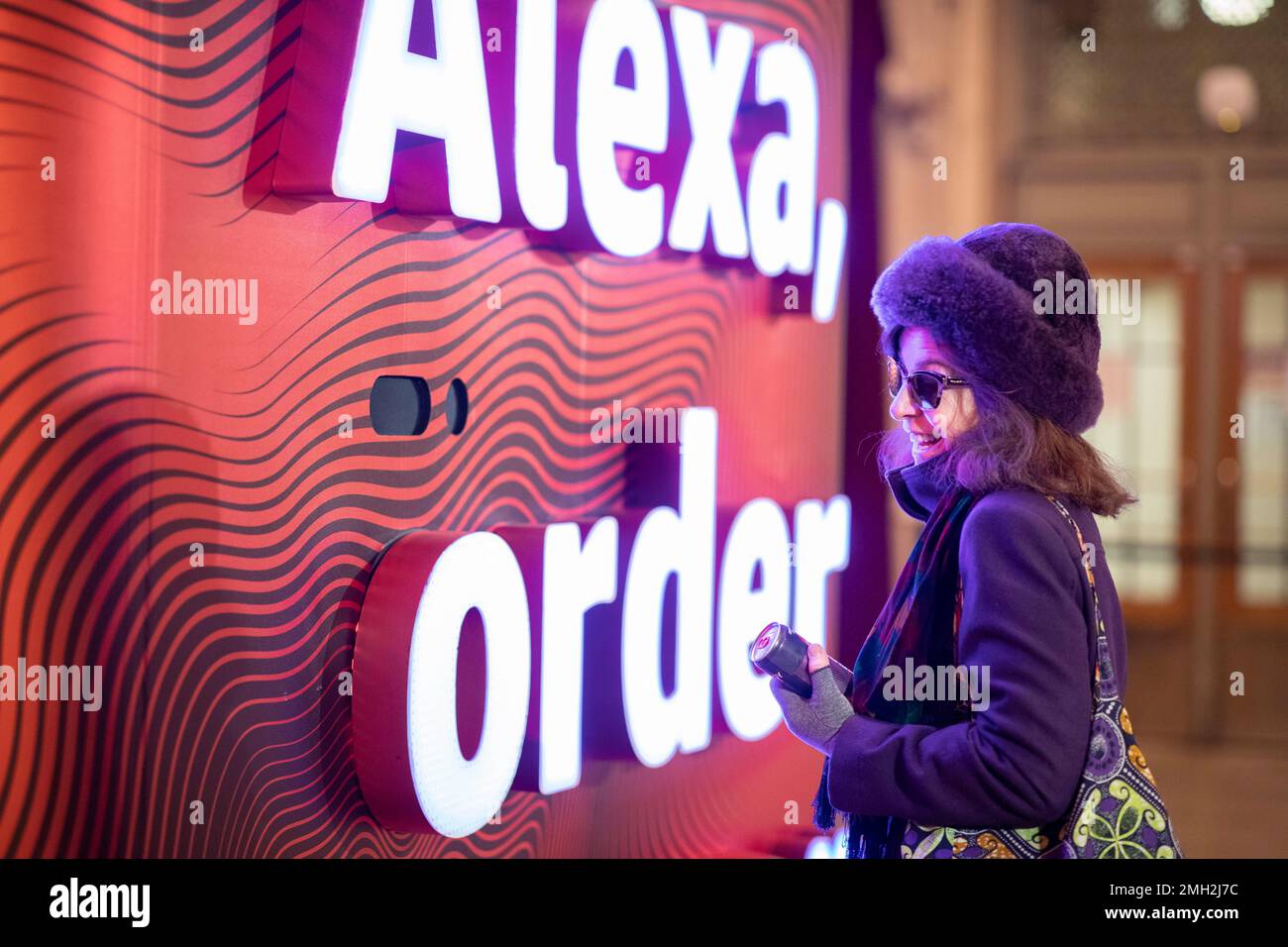 IMAGE DISTRIBUTED FOR COCA-COLA - A massive Amazon Alexa Wall delivers ...