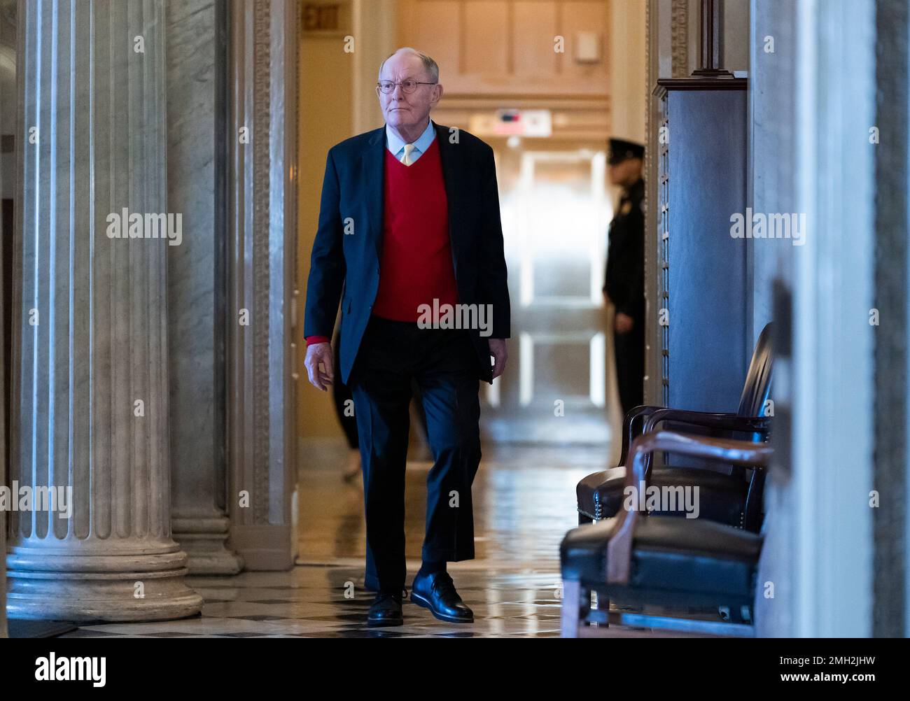 Sen. Lamar Alexander, R-Tenn., returns from a break in the impeachment ...