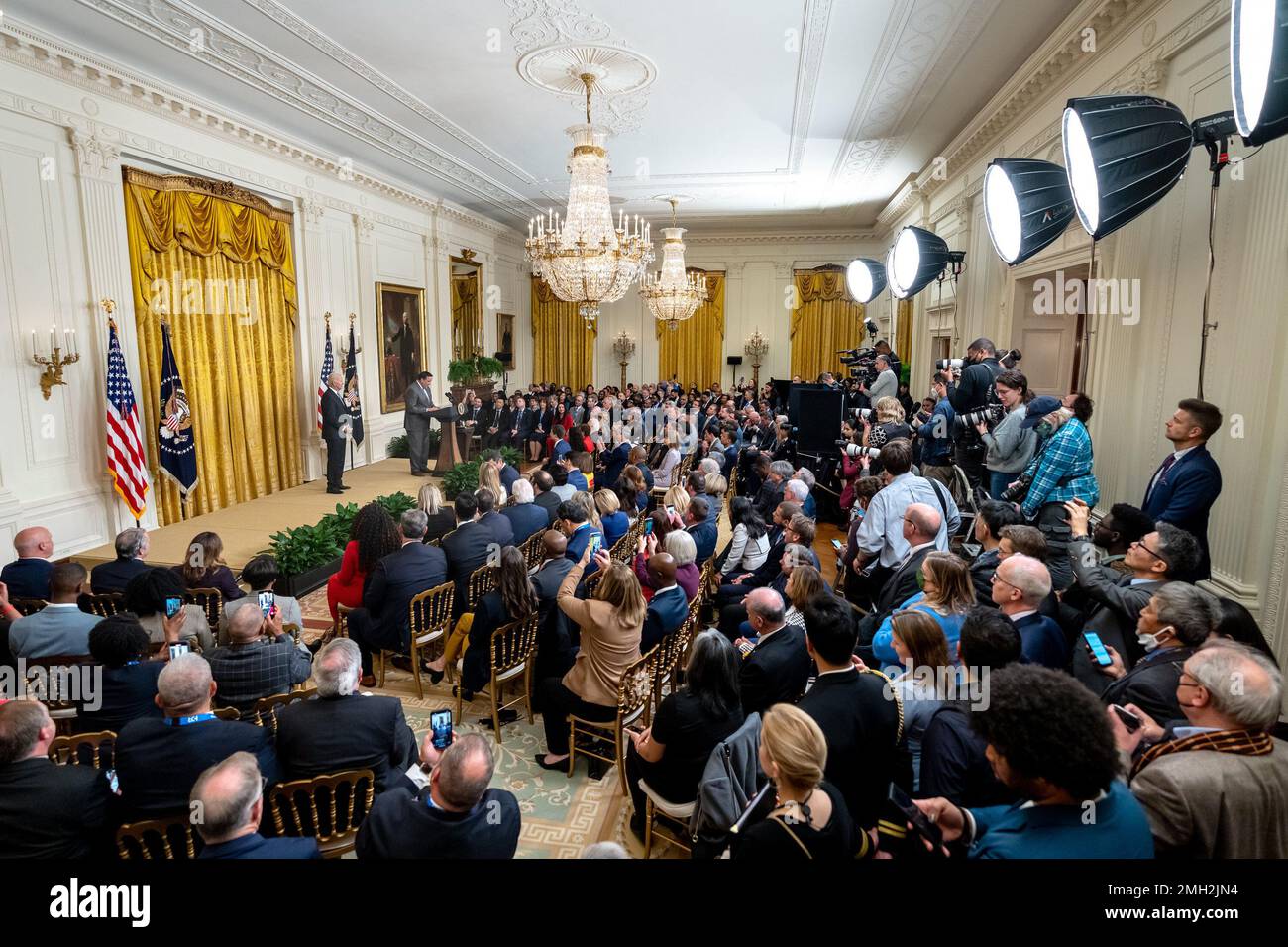 Columbus, Ohio Mayor Andrew Ginther introduces President Joe Biden at ...