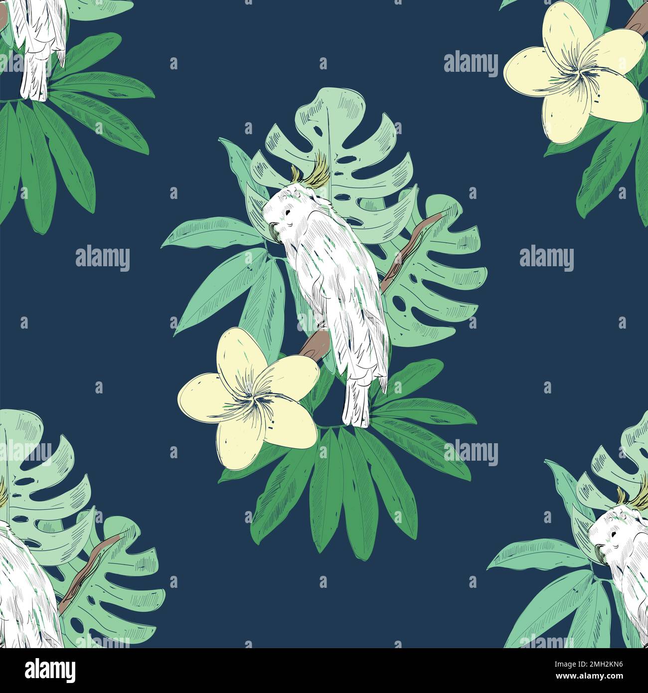 Palm flower pattern Stock Vector Images - Alamy