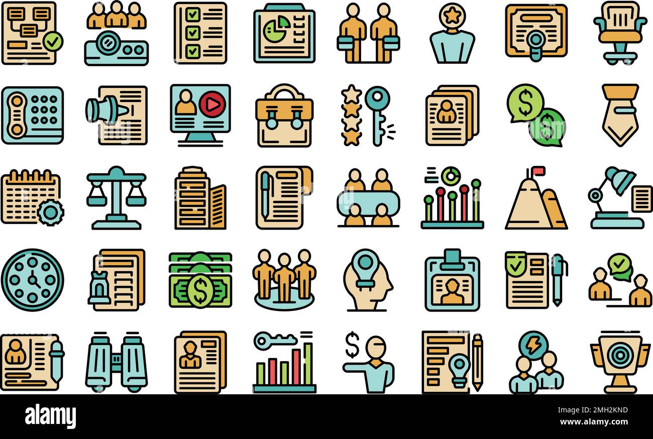 Business meeting icons set outline vector. Online video. Call webinar ...