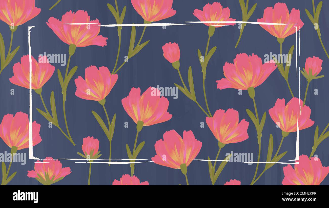 Rectangle cosmos flower frame vector Stock Vector Image & Art - Alamy