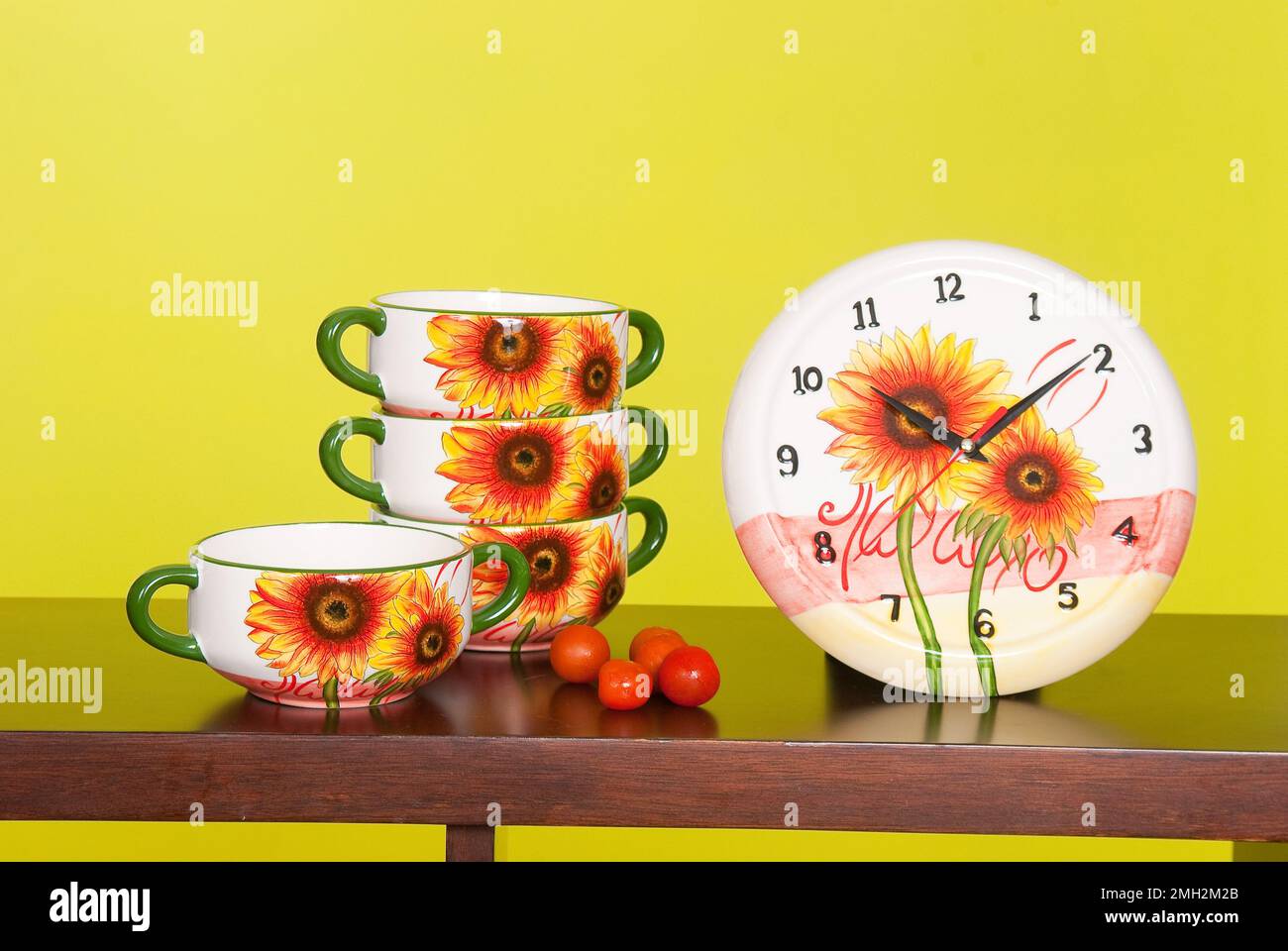 Cookware; set of ceramic utensils to serve soup, and decorative wall ...