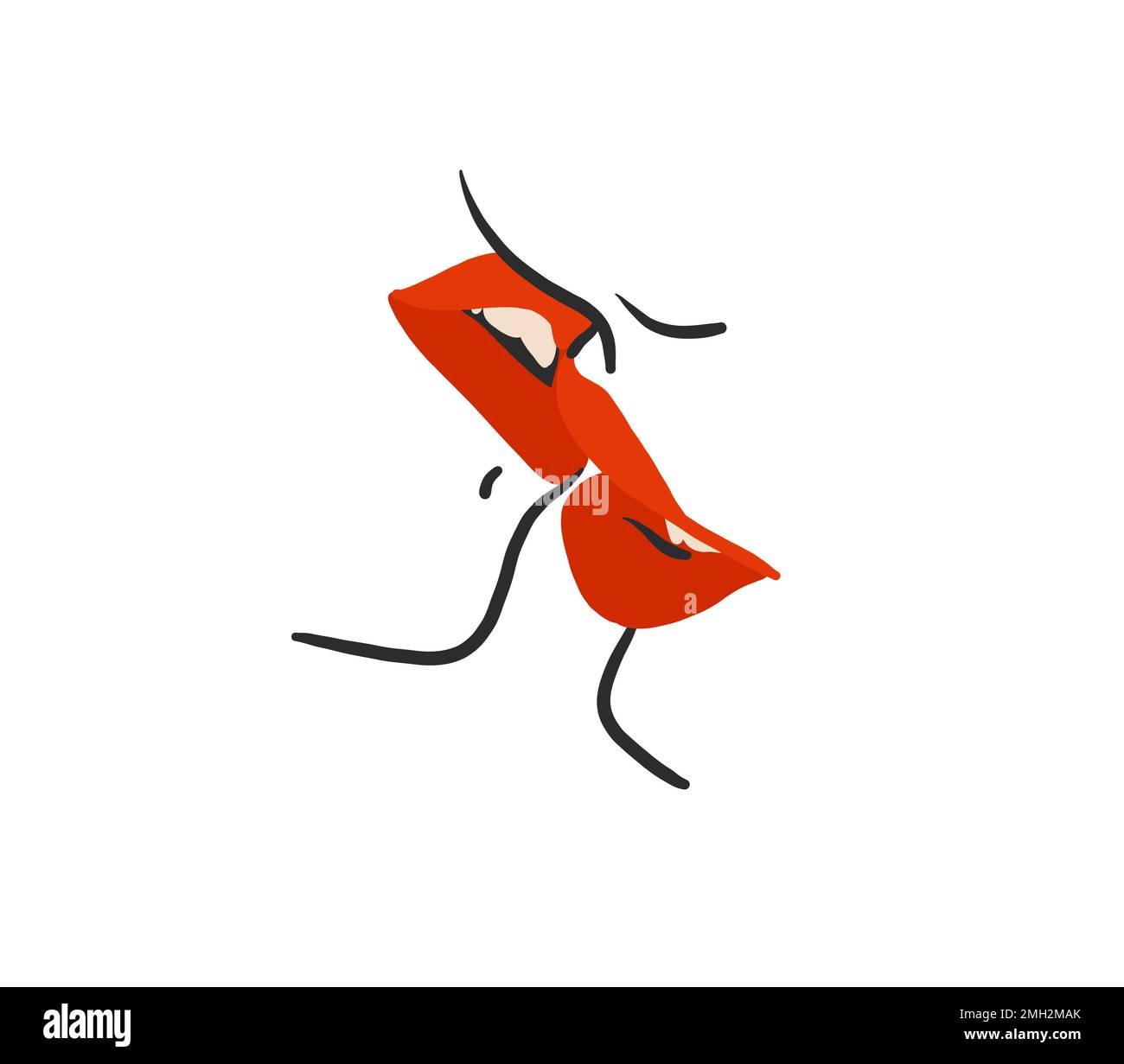 Hand drawn vector abstract graphic illustration Valentines day design ...