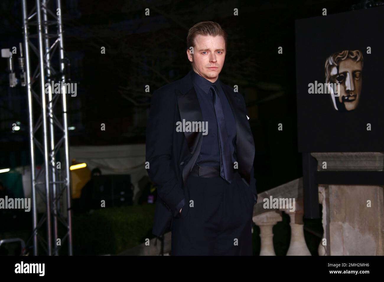 Actor Jack Lowden poses for photographers upon arrival at the Bafta ...