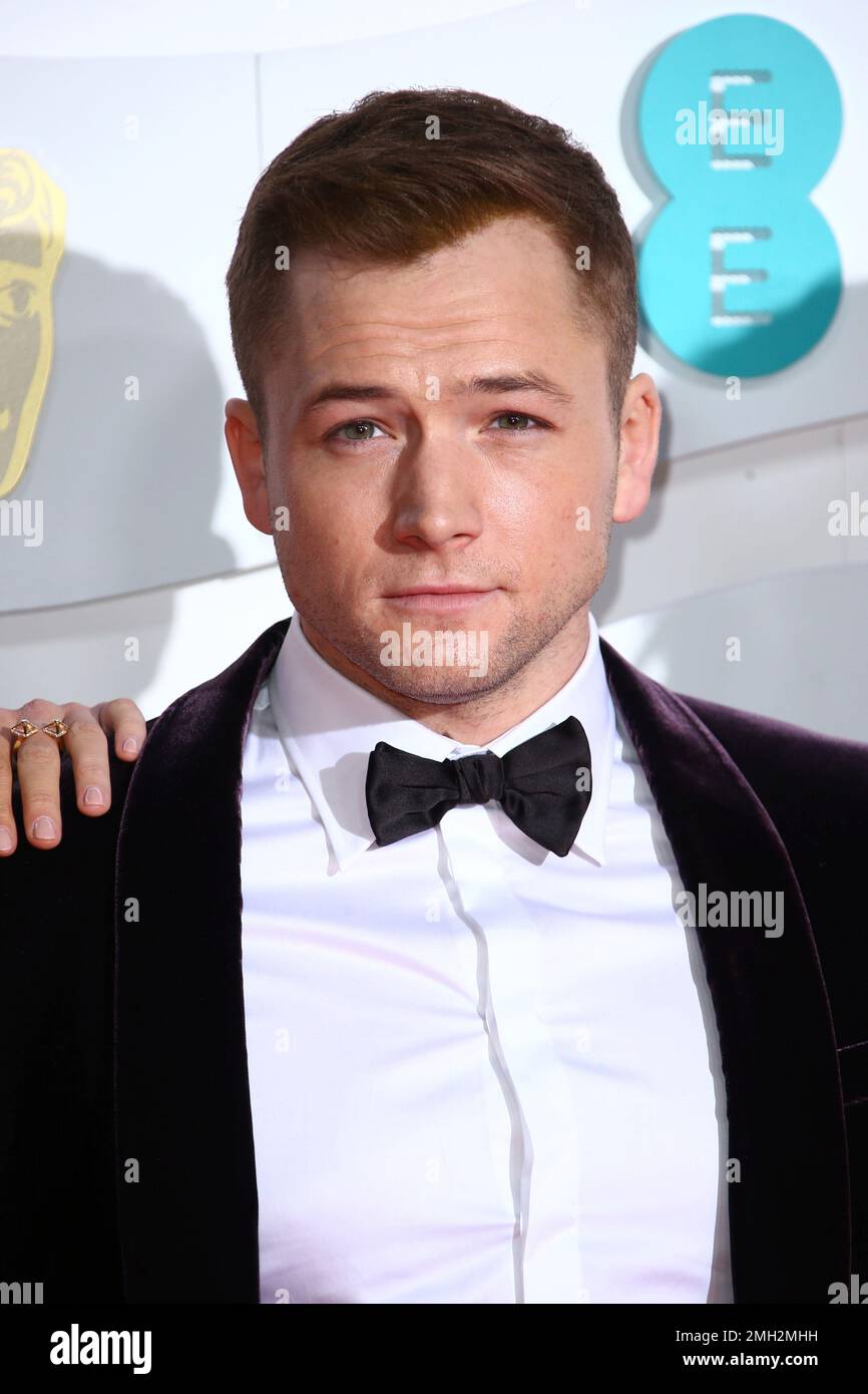Actor Taron Egerton poses for photographers upon arrival at the Bafta ...