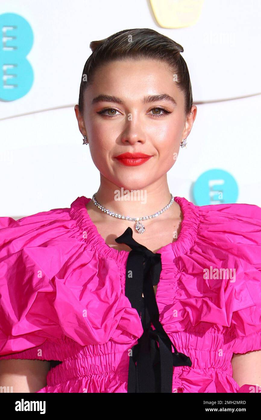 Actress Florence Pugh poses for photographers upon arrival at the Bafta ...