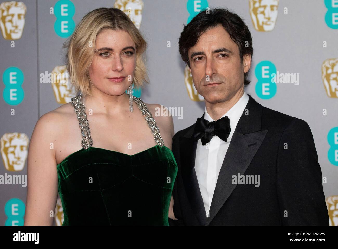 Greta Gerwig and Noah Baumbach pose for photographers upon arrival at ...