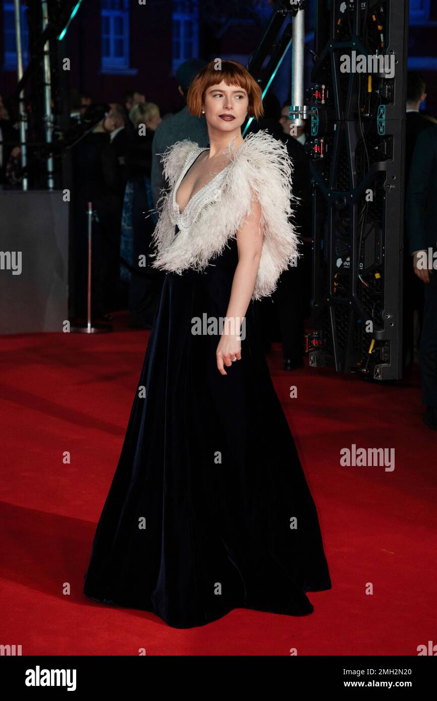Jessie Buckley poses for photographers upon arrival at the Bafta Film ...