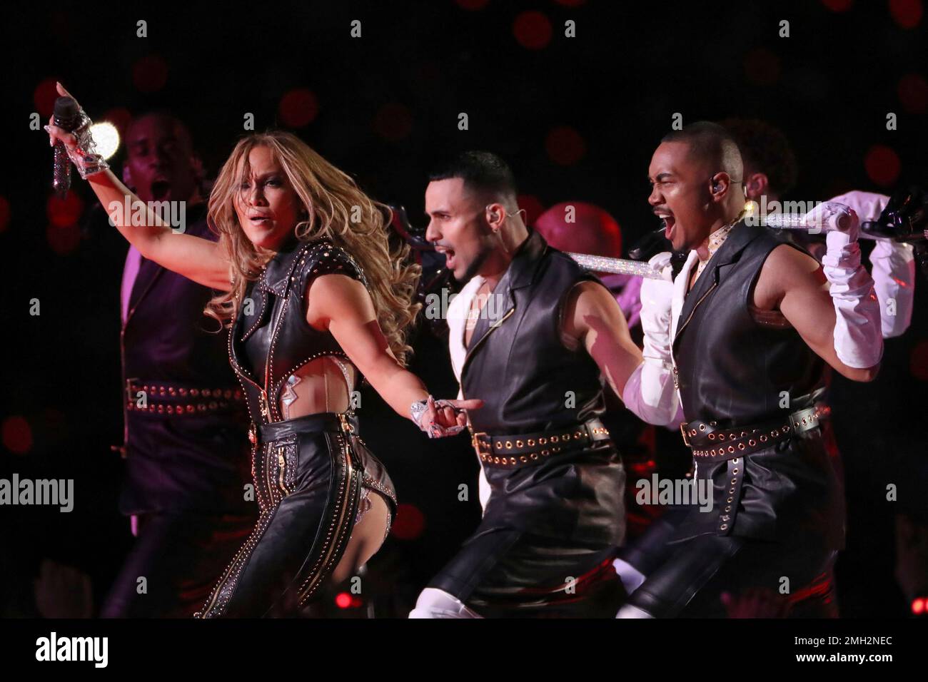 Jennifer Lopez performs during the halftime show at Super Bowl 54 on ...