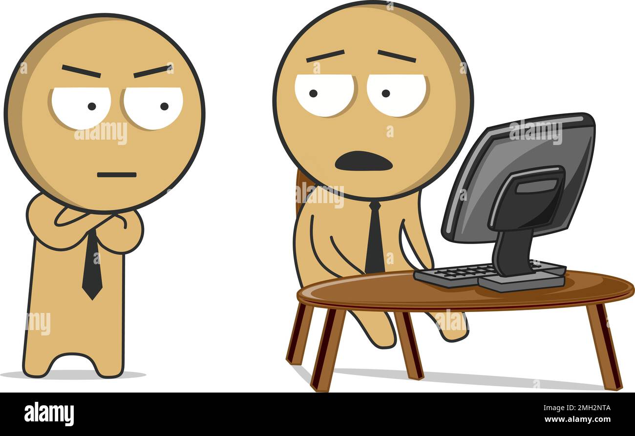 Characters working on computer hi-res stock photography and images - Alamy